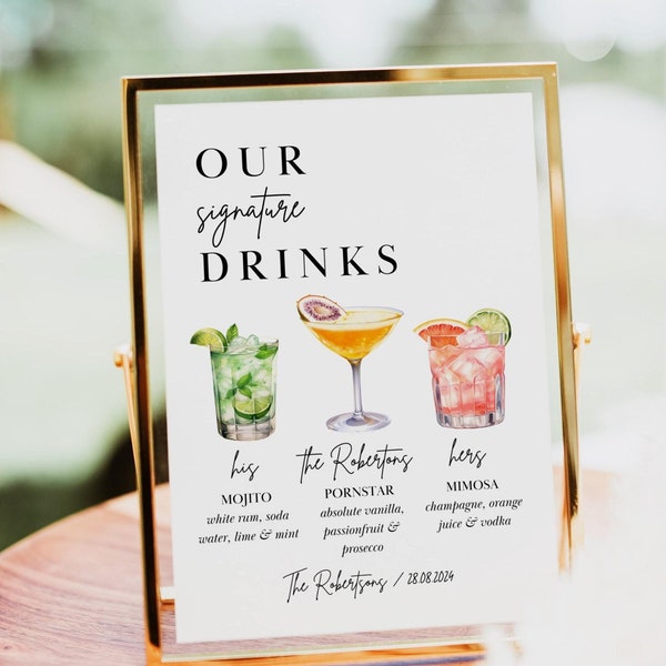 Signature Drink Sign - Etsy