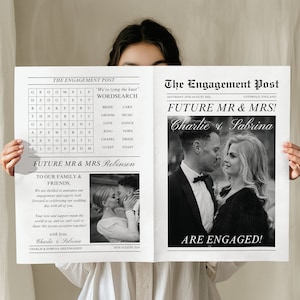 Engagement Newspaper Template, Canva Wedding Newspaper Template, Future ...