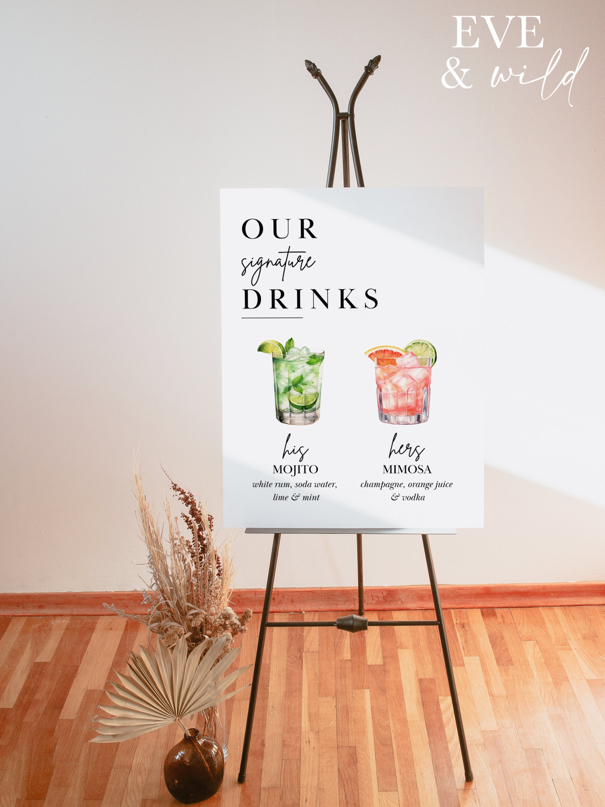 Signature Drink Sign Template, Signature Cocktail Sign, Printable ...