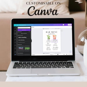 Editable Bar Menu Template, Wedding Drinks Menu Sign Download, Custom ...