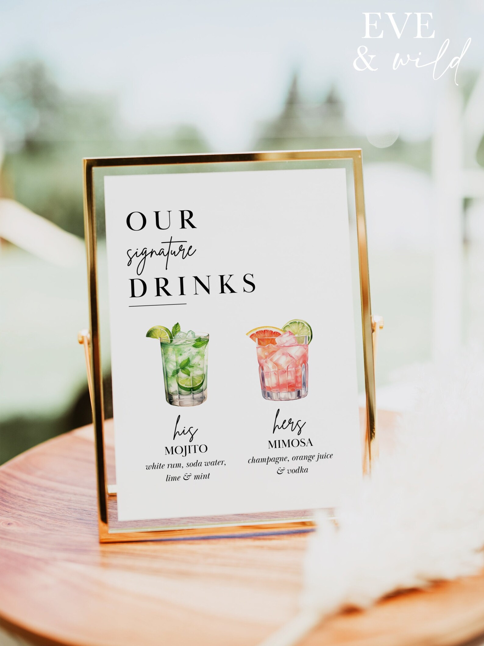 Signature Drink Sign Template, Signature Cocktail Sign, Printable ...