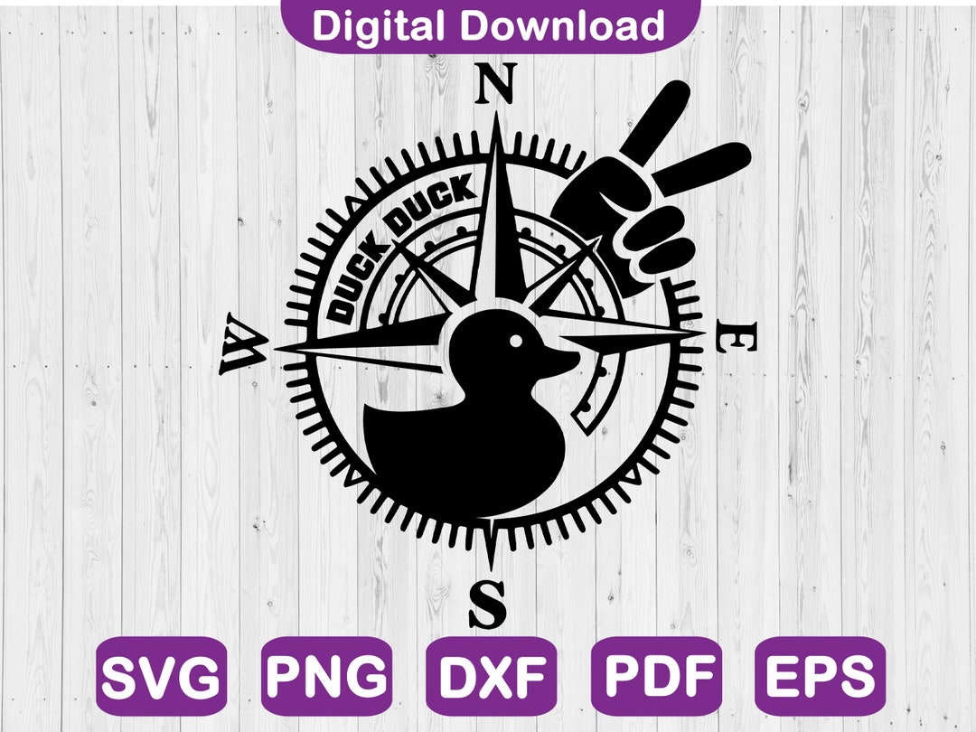 Duck Duck Compass Svg, Peace Hand Duck Svg, 4x4 Decal Svg, Offroad Car ...