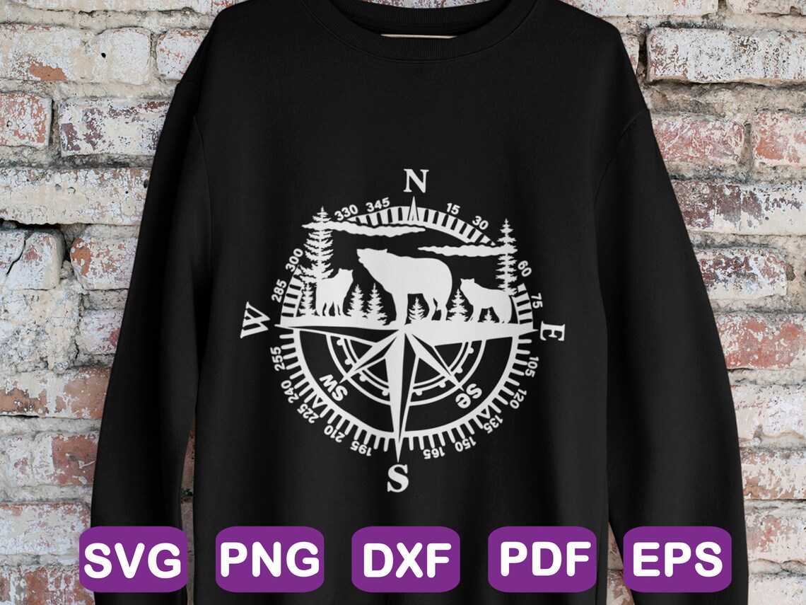 Wolf Compass Design Svg, Howling Wolf SVG File, Mountain Wolf Svg, Wolf ...