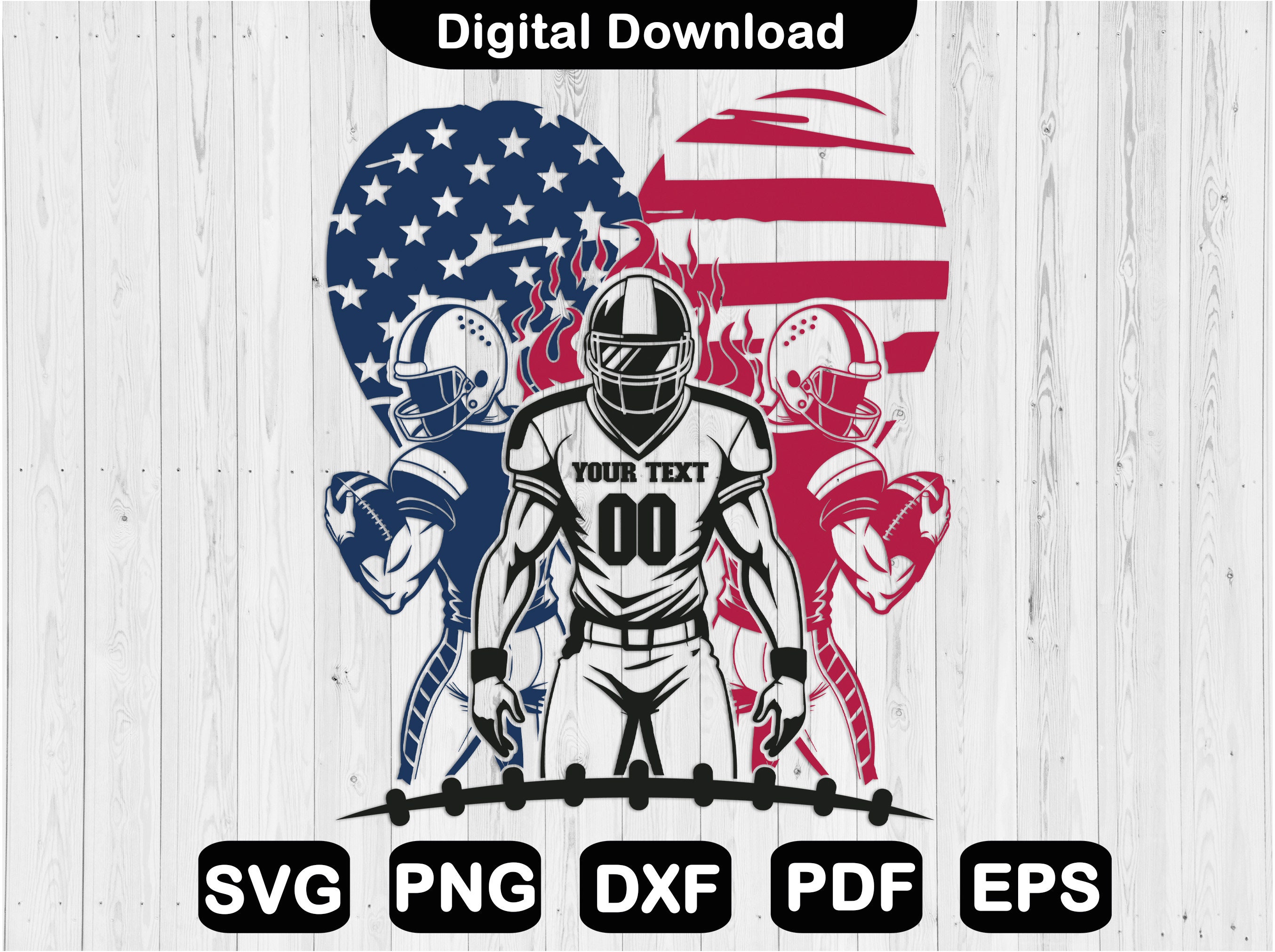 Football Player Svg, Football Svg, American Flag Football Player Svg ...
