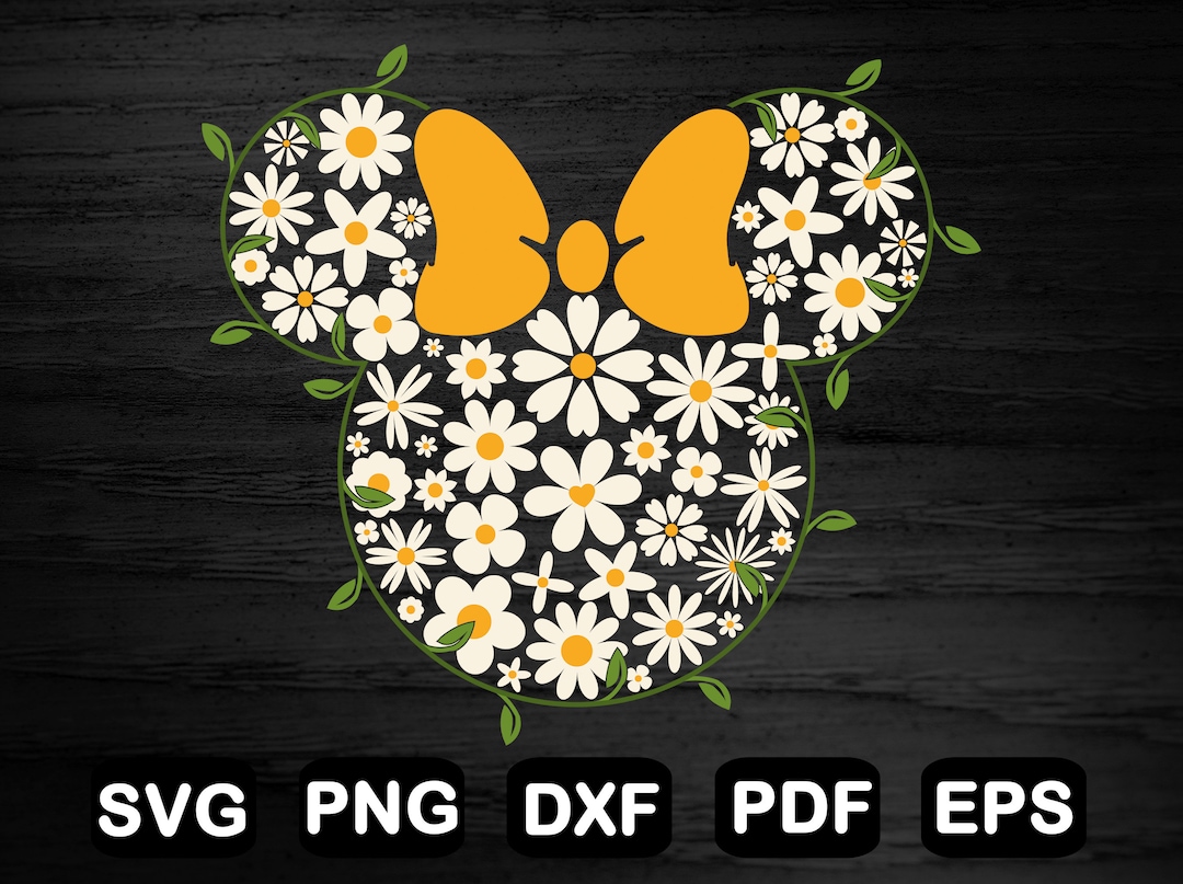 Daisy Mouse Head Svg, Spring Svg, Summer Svg, Daisies Minnie Png, Daisy ...