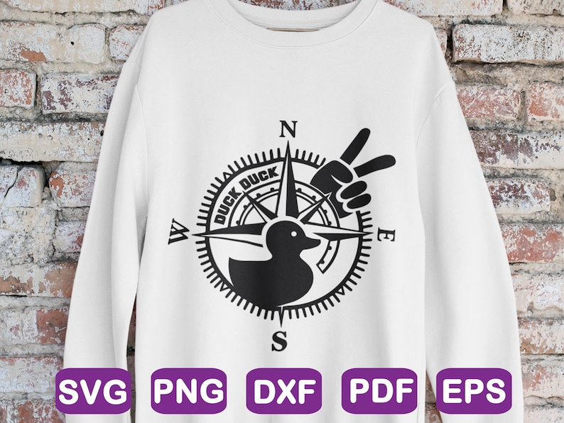 Duck Duck Compass Svg, Peace Hand Duck Svg, 4x4 Decal Svg, Offroad Car ...