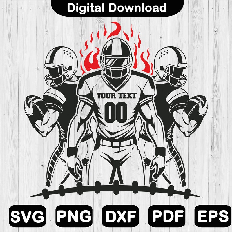Football Player Svg - Etsy
