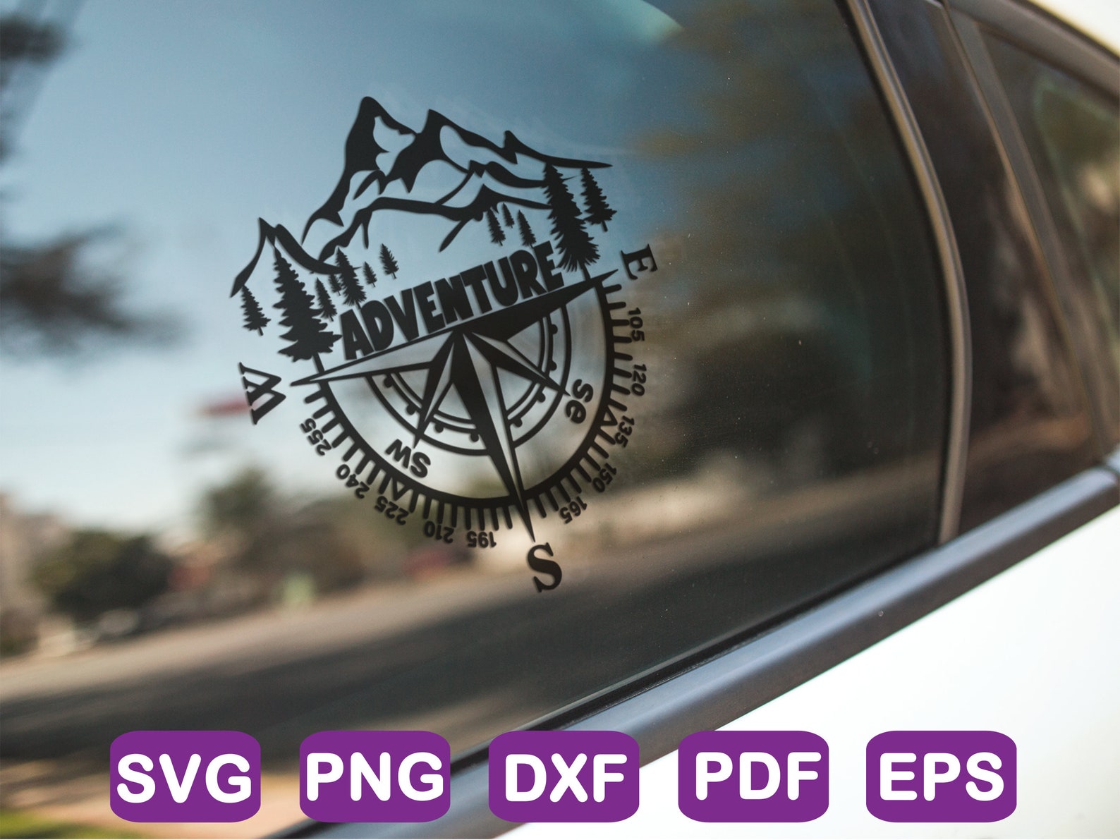 Compass Mountain Svg, Adventure Compass Design, Compass Decal Svg, Wild ...