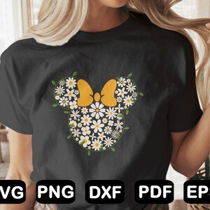 Daisy Mouse Head Svg, Spring Svg, Summer Svg, Daisies Minnie Png, Daisy ...