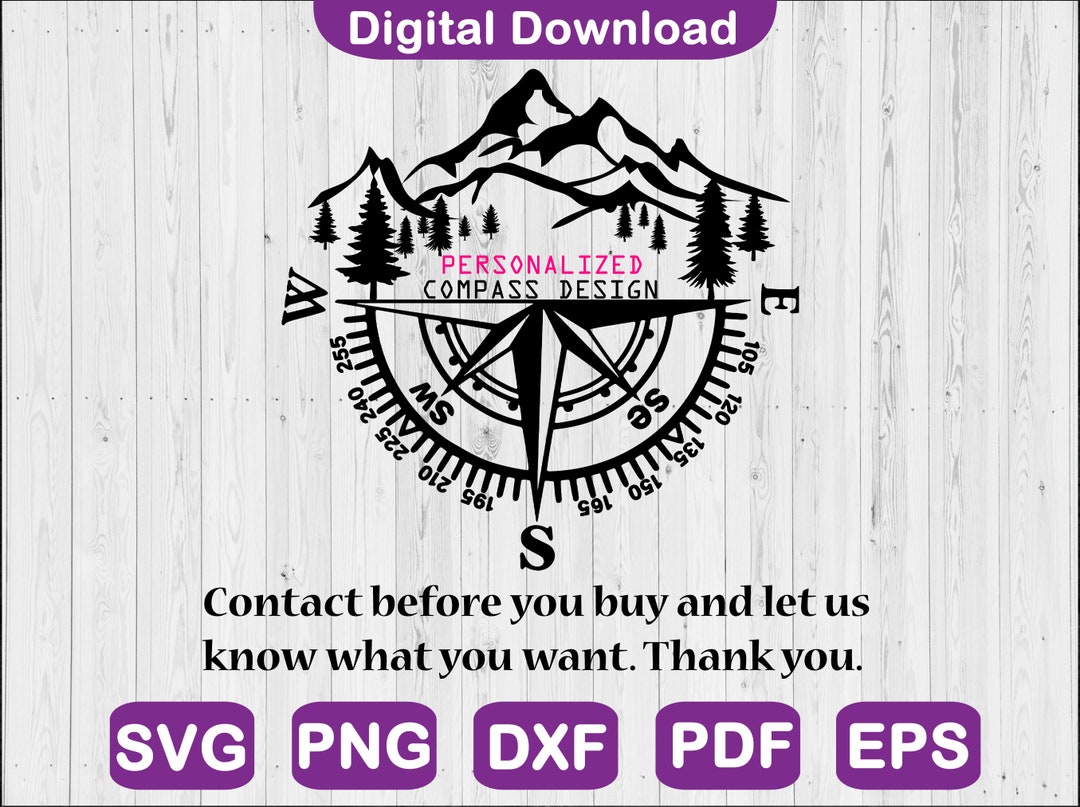 Personalized Compass Design Svg, Custom Compass Design, Svg File for ...