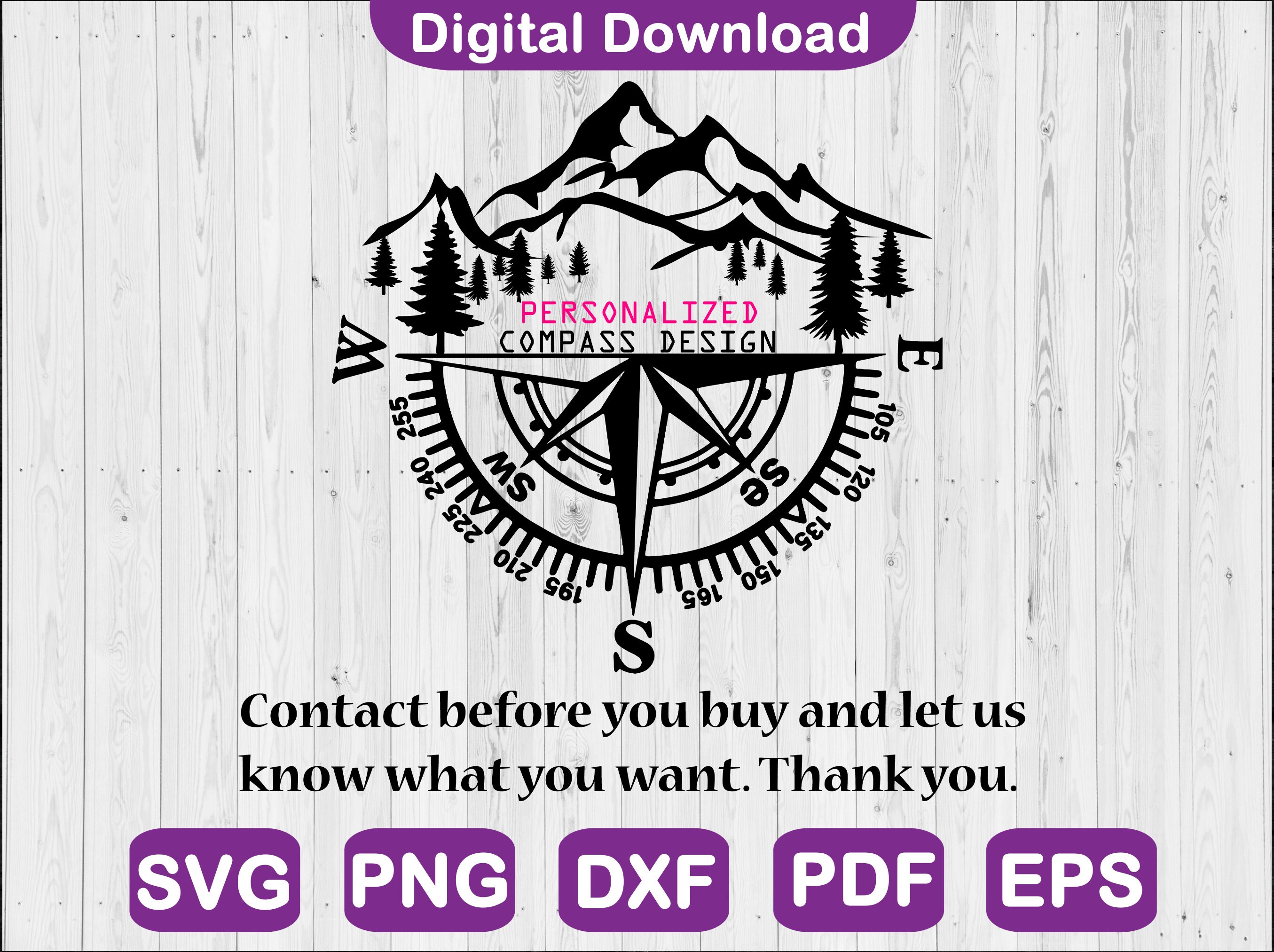 Personalized Compass Design Svg, Custom Compass Design, Svg File for ...