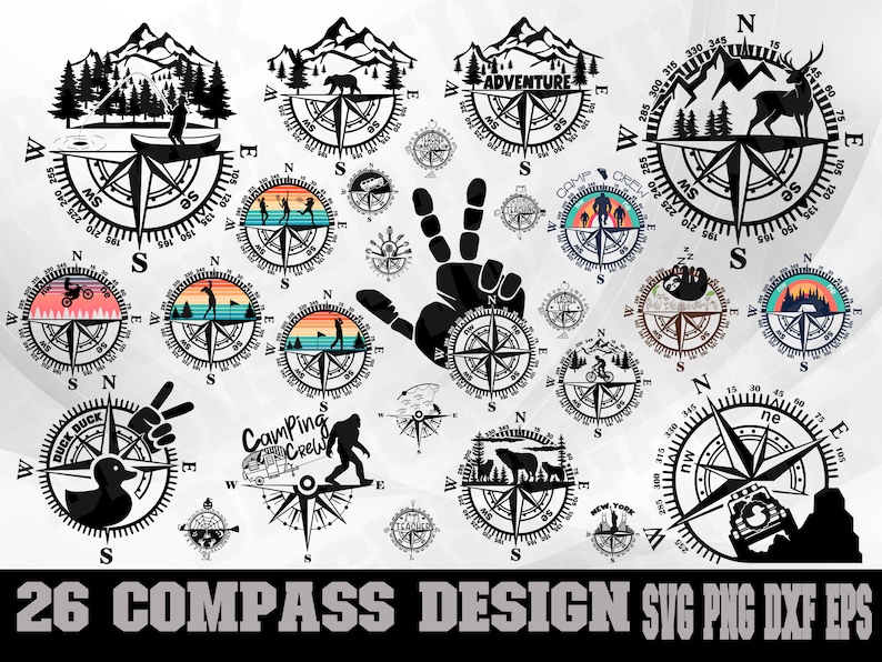 Compass Design Svg Bundle off Road Svg Bundle Offroad Decal - Etsy