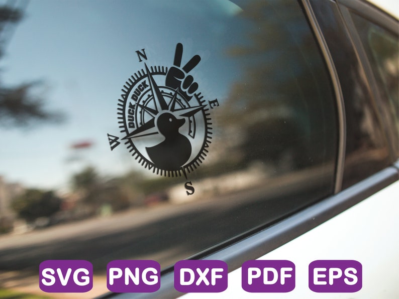 Duck Duck Compass Svg, Peace Hand Duck Svg, 4x4 Decal Svg, Offroad Car ...
