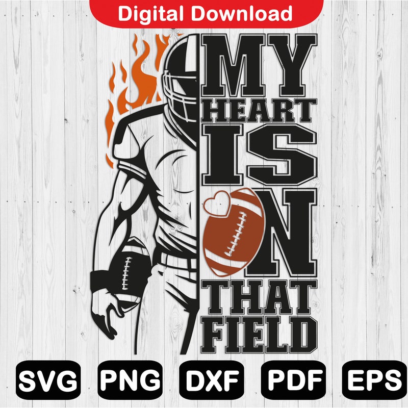Football Heart Svg - Etsy