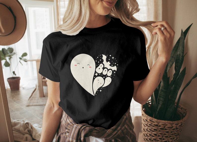 Boo Svg Cute Ghost Svg Ghost Heart Svg Kids Halloween Shirt - Etsy México