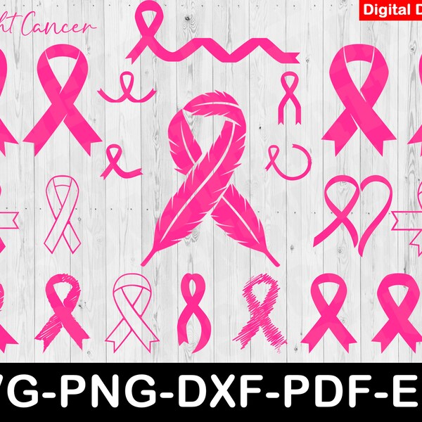 Pink Ribbon Svg - Etsy
