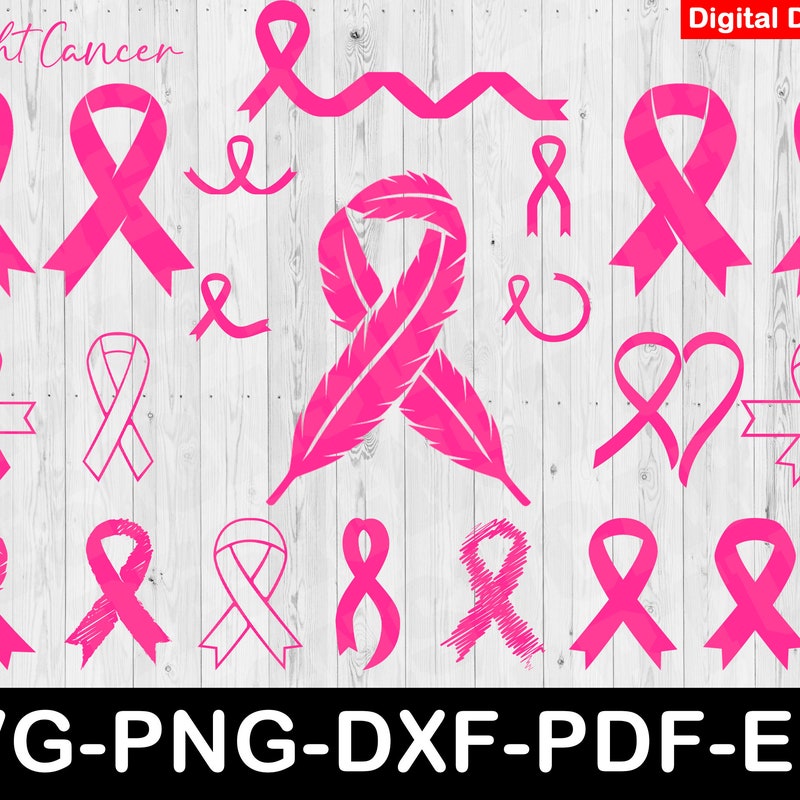 Pink Ribbon Svg - Etsy