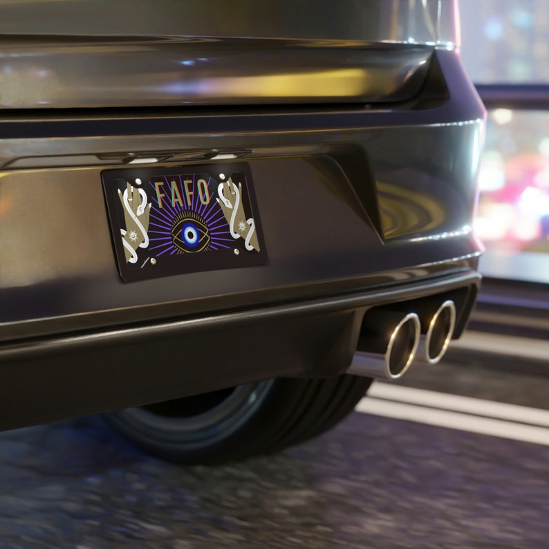 FAFO License Plate Plate, Evil Eye License Plate, Funny Plates, Gift ...