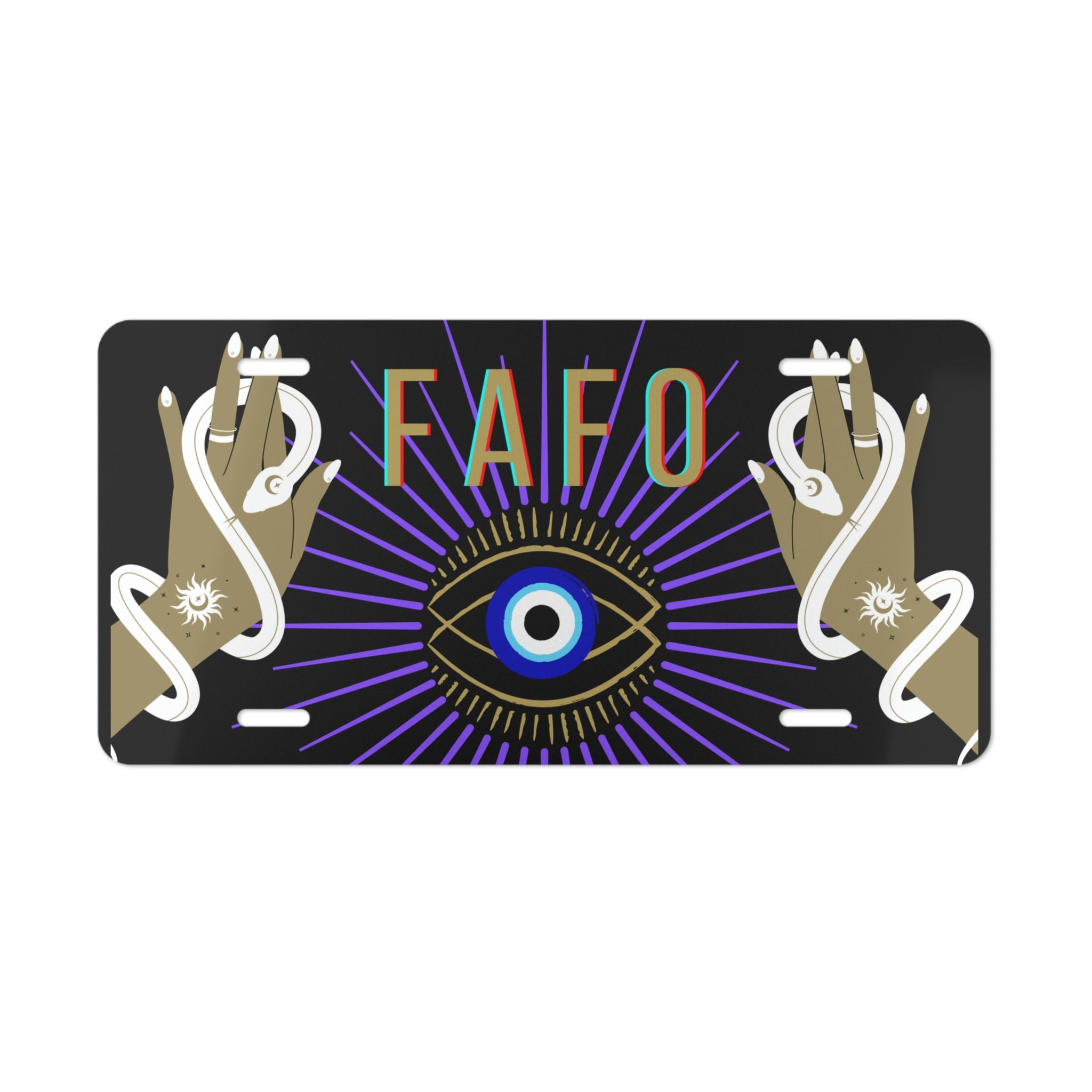 FAFO License Plate Plate, Evil Eye License Plate, Funny Plates, Gift ...