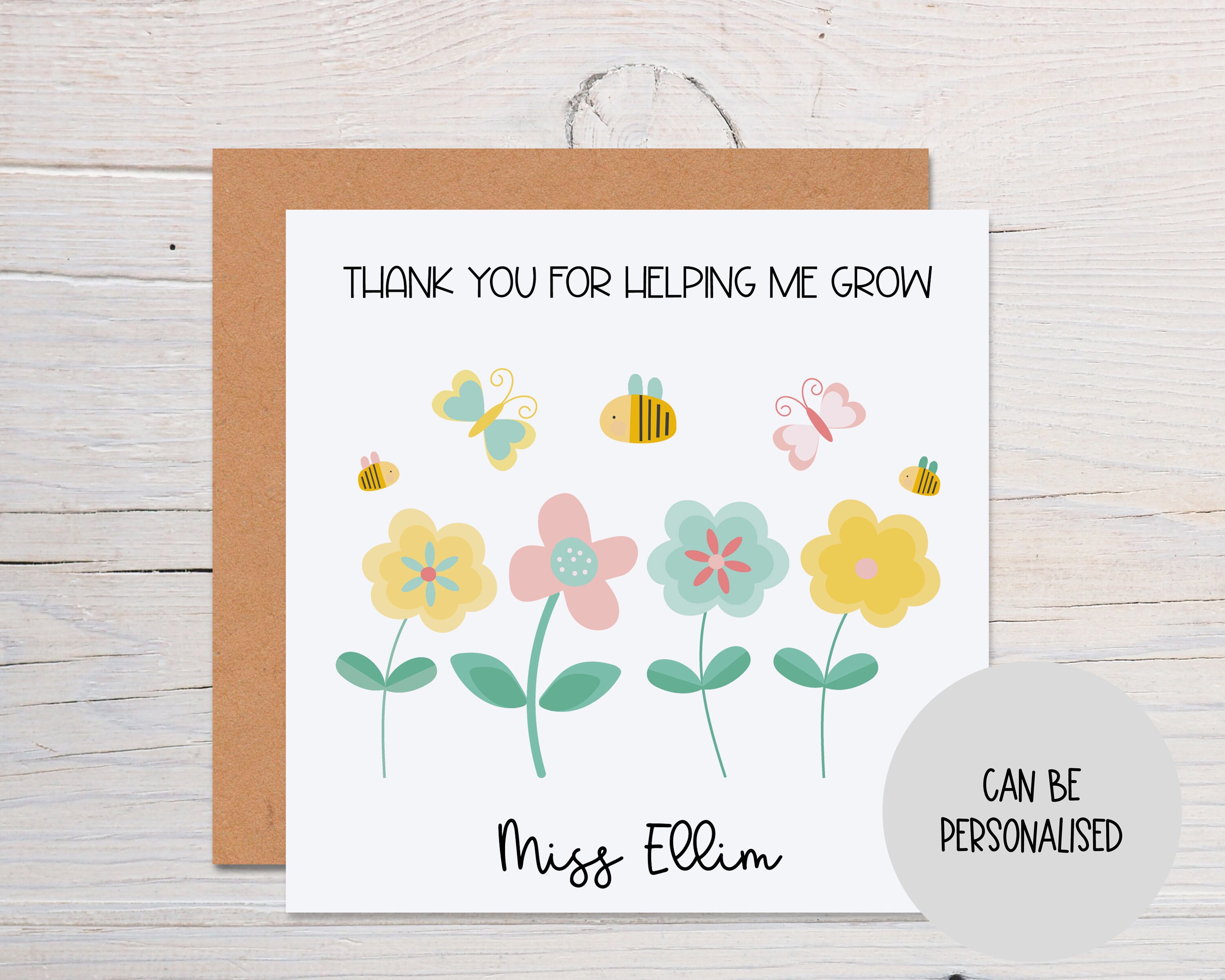 Personalised Thank You Card for Teacher Teaching Assistant - Etsy