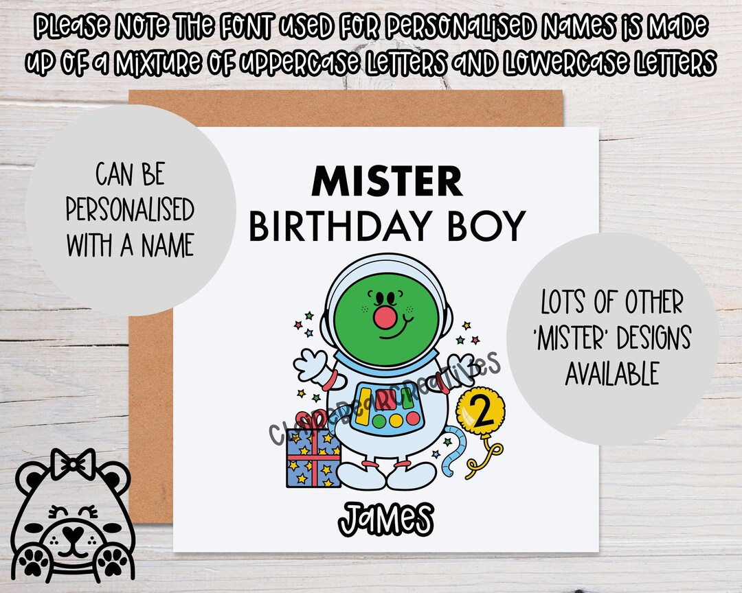 Mister Birthday Boy Card - Astronaut Birthday Card - Space Birthday ...