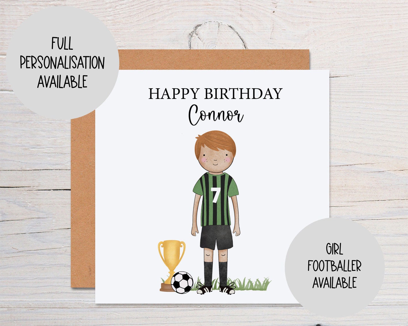 Football Birthday Card Personalised Football Card Boy's Football ...