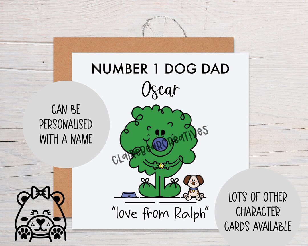 Dog Daddy Card - Dog Daddy Card - Personalised Dog Daddy Card - Dog Dad ...