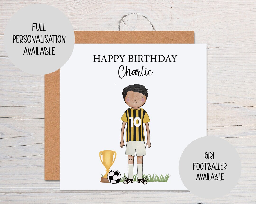 Football Birthday Card - Personalised Football Card - Boy's Football ...