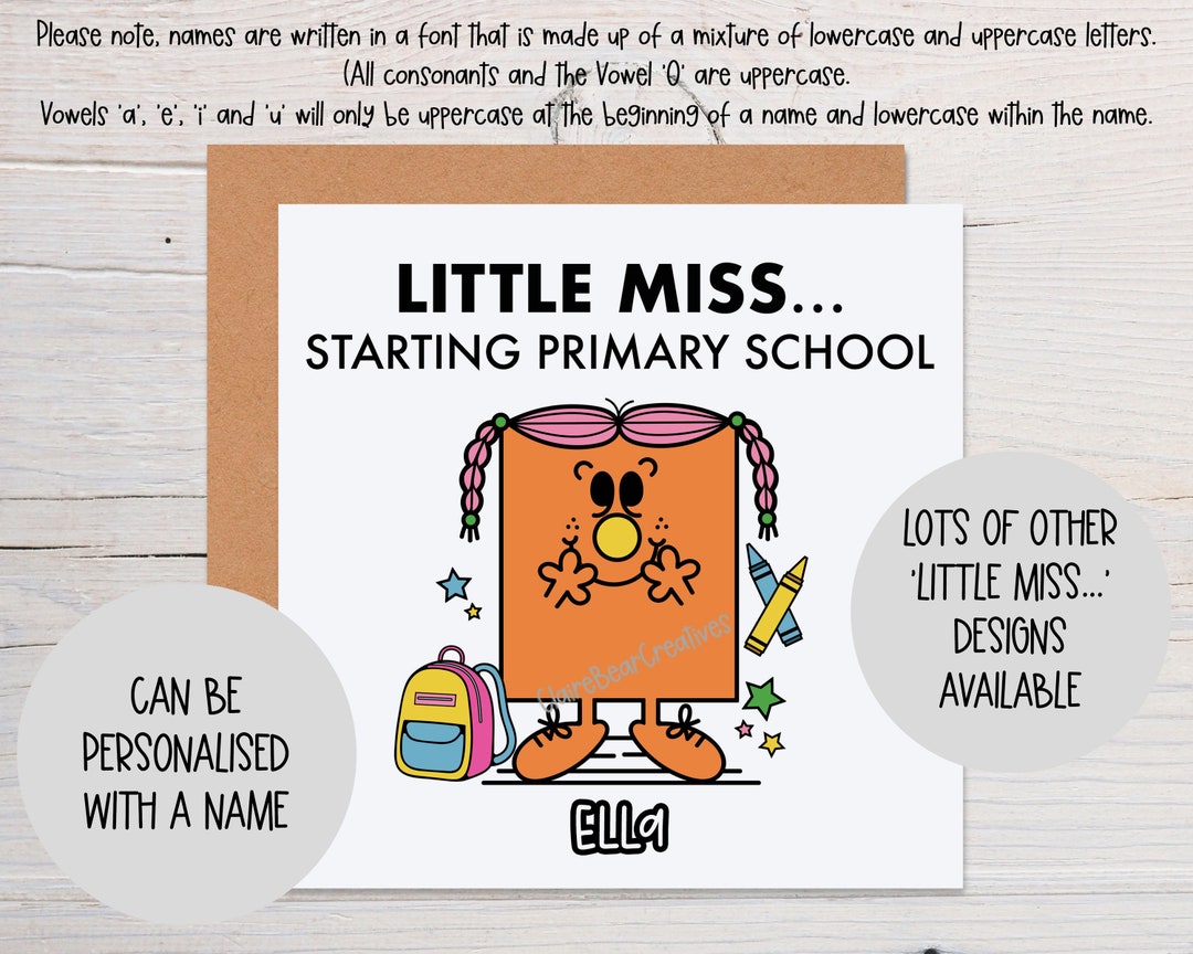 Little Miss... Starting Primary School Card Good Luck at Primary School ...