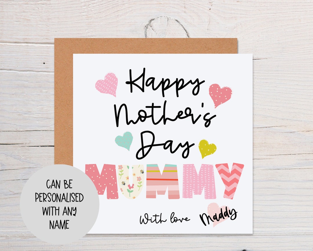 Mothers Day Card Mummy Mothers Day Card Mum Mothers Day Card Happy ...