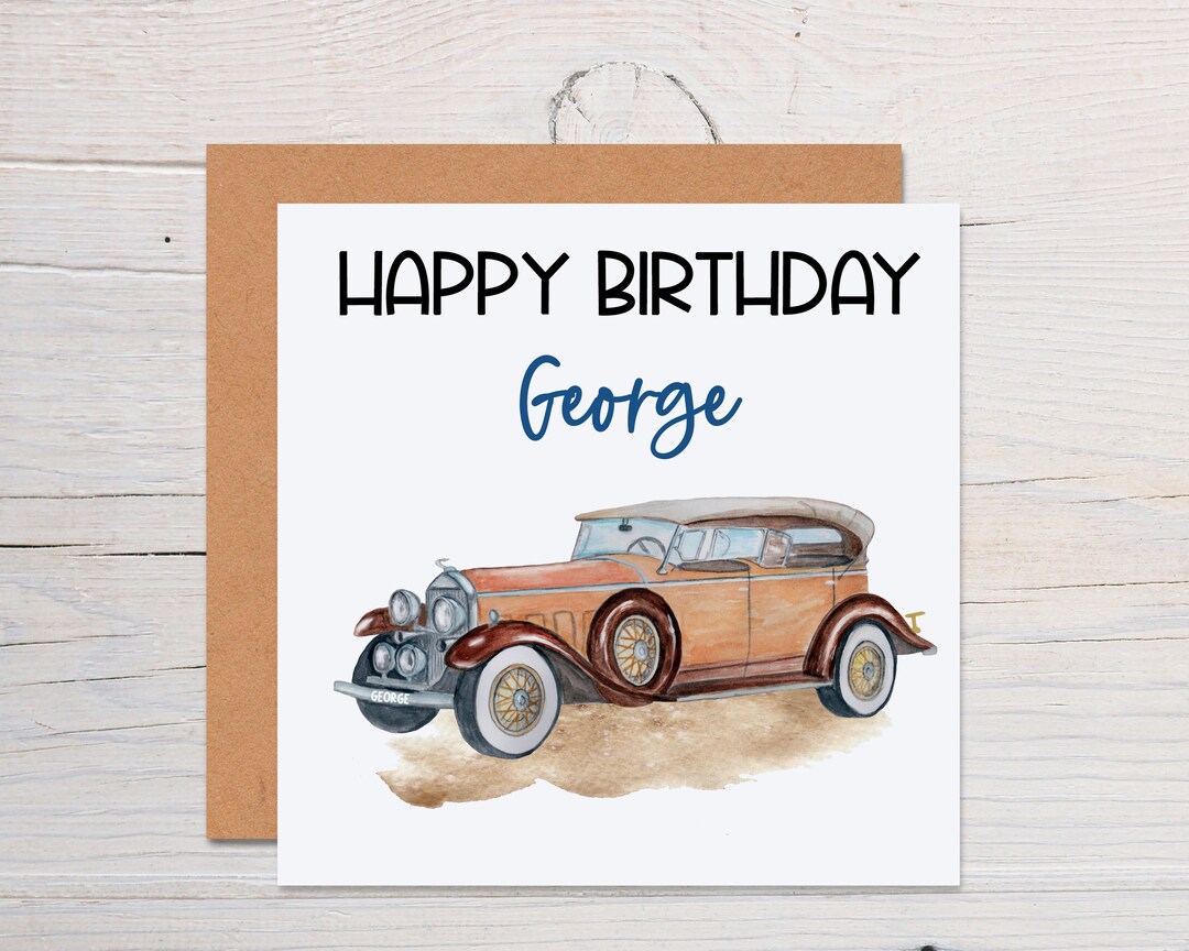 Personalised Birthday Card | Birthday | Vintage Car | Cadillac Phaeton ...