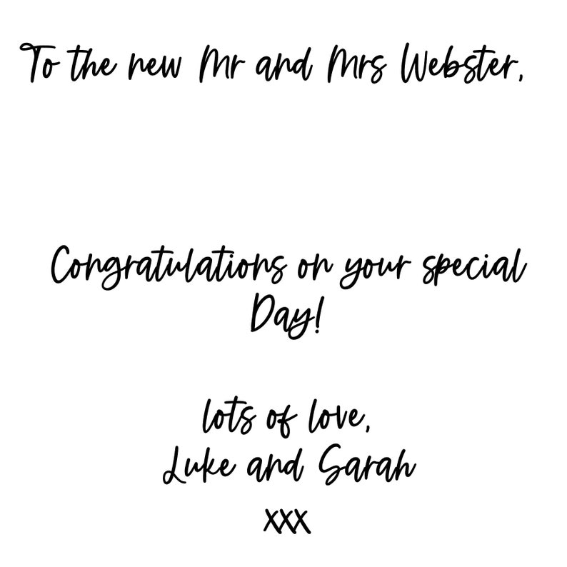 Personalised Wedding Card Happy Wedding Day Card Etsy
