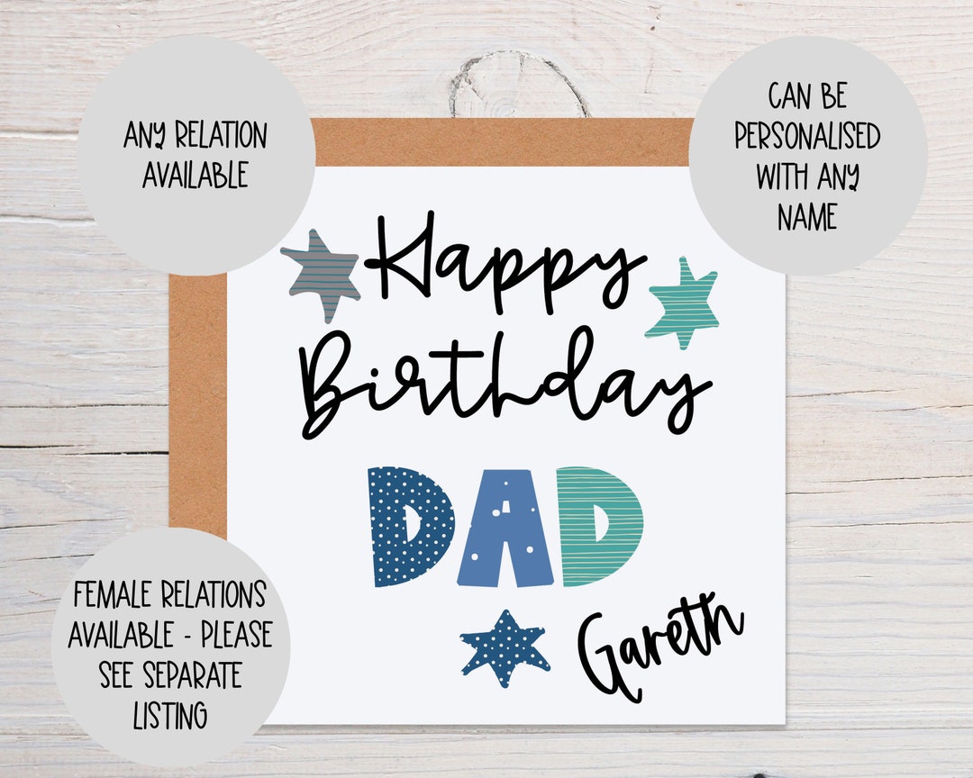 Happy Birthday Card for Dad, Daddy, Father Dad, Daddy, Father Birthday ...