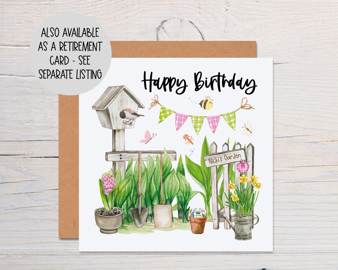 Personalised Gardening Birthday Card - Birthday Card for Garden Lovers ...