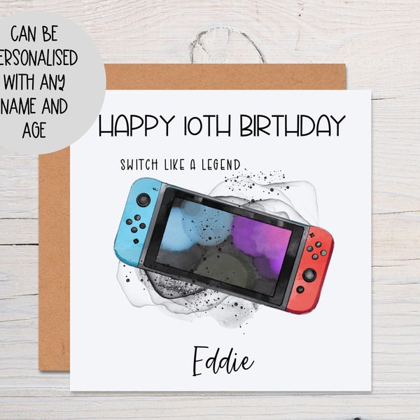 Nintendo Switch Birthday Card - Etsy UK