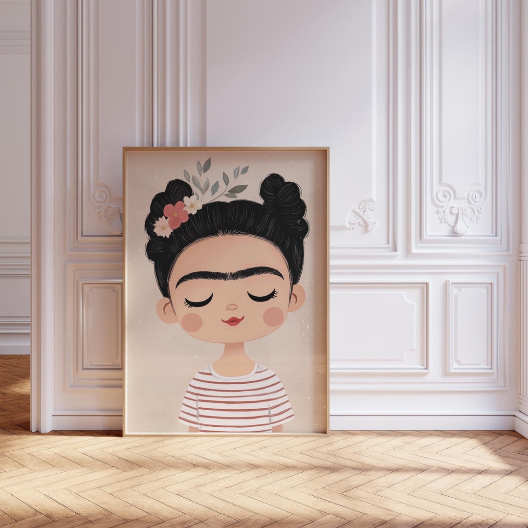 Children's Art Nursery, Baby Frida Kahlo Kids Wall Art Scandinavian ...