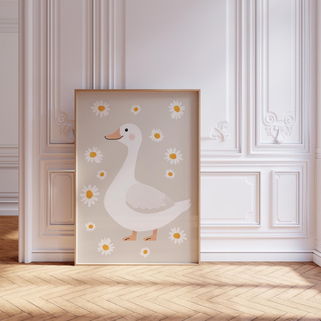 Children's Art Nursery, Floral Kids Wall Art Scandinavian, Baby Room ...