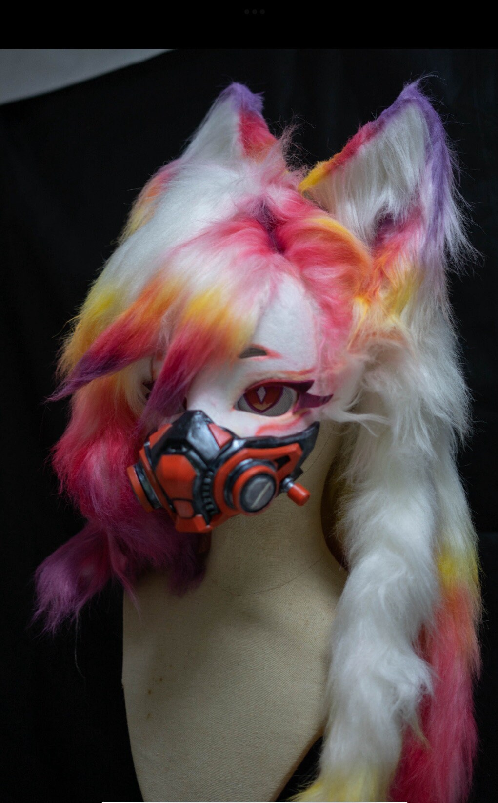 Fire Fox Fursuit Mask Head,handmade Mask,pet Play, Furry Cosplay Mask ...