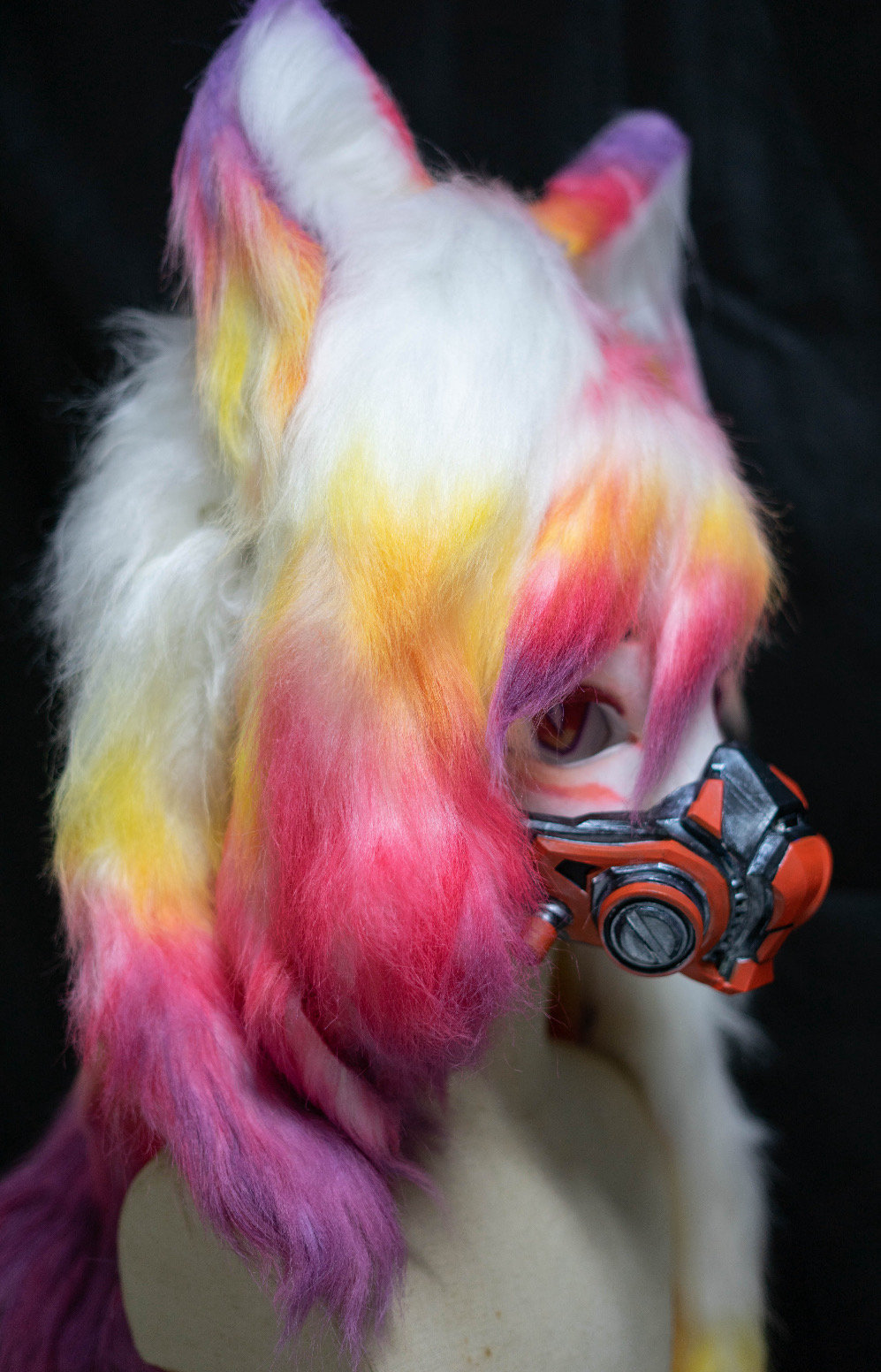 Fire Fox Fursuit Mask Head,handmade Mask,pet Play, Furry Cosplay Mask ...