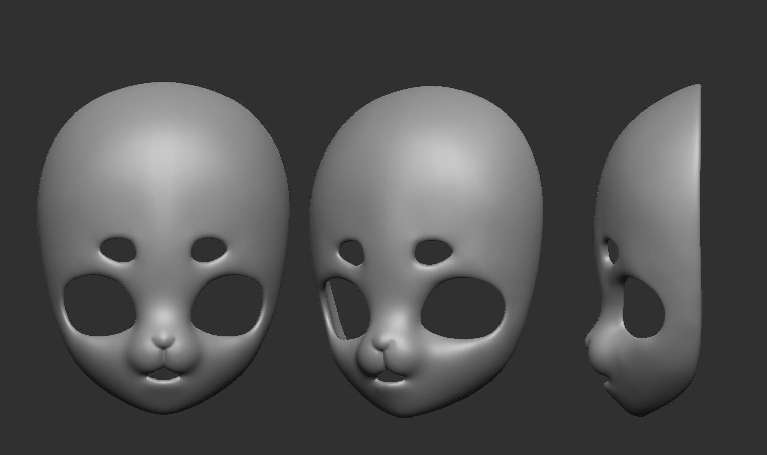 Head Base Furry Face Fursuit Kemono Resin 3D Print kig Series Cosplay ...