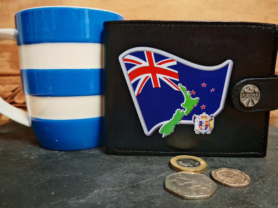 New Zealand Flag Leather Wallet: RFID Blocking, Gift Tin - Etsy UK