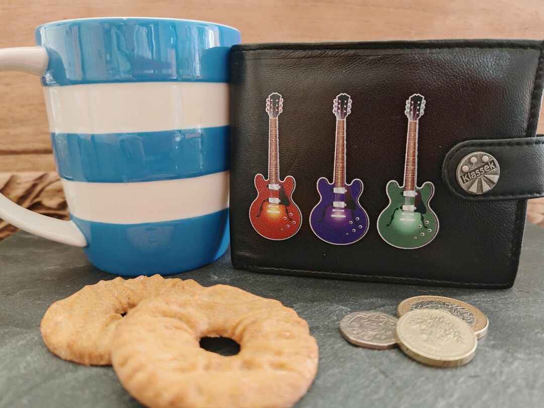 Electric Guitar Wallet: Genuine Leather, RFID Blocking, Chain Wallet ...