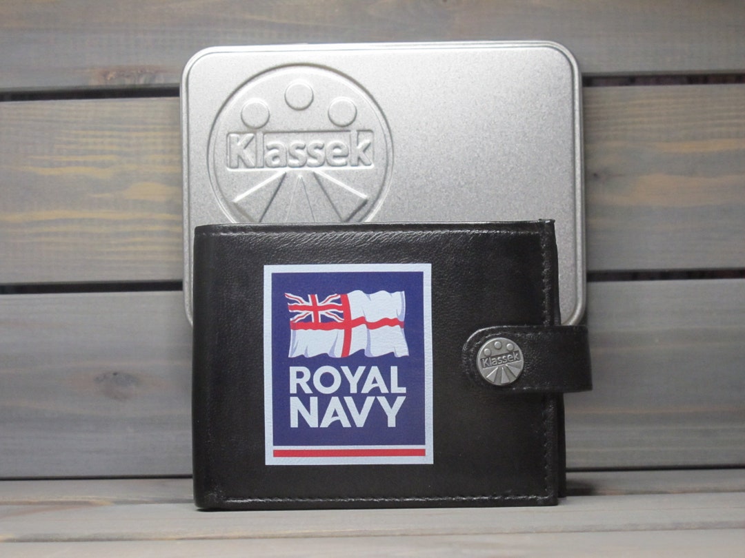 Royal Navy Genuine Leather Wallet: Military Emblem, RFID, Gift Tin - Etsy
