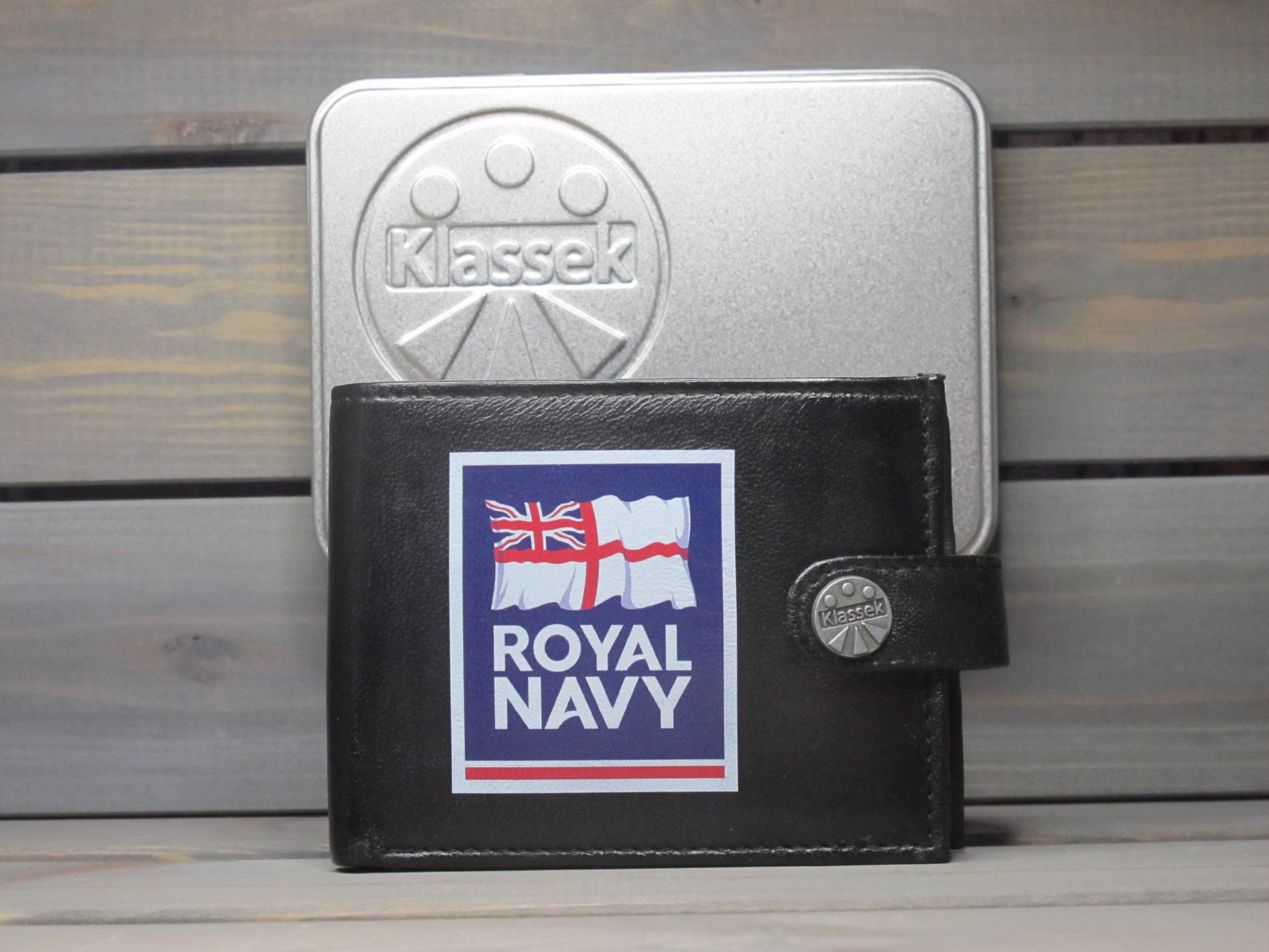 Royal Navy Genuine Leather Wallet: Military Emblem, RFID, Gift Tin ...