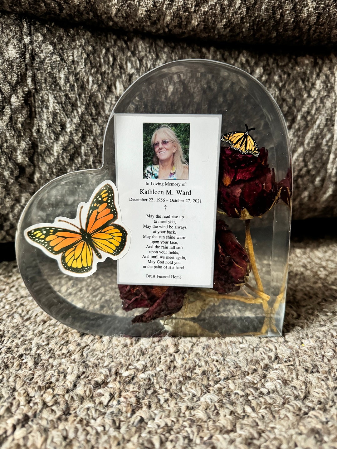 Large Resin Memorial Heart (customize) - Etsy