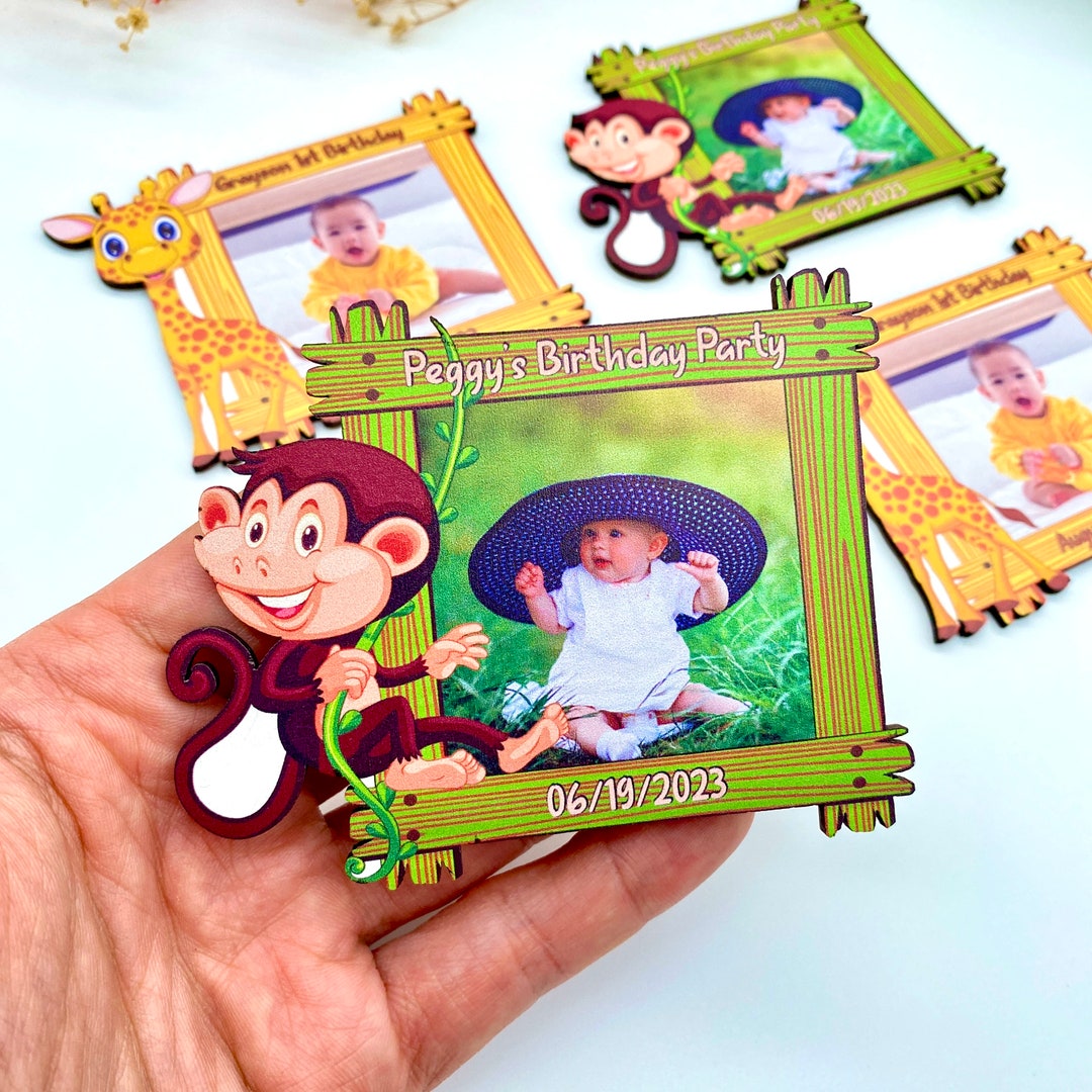 Monkey Party Favors, First Birthday Gifts, Wooden Baby Favors, Safari ...