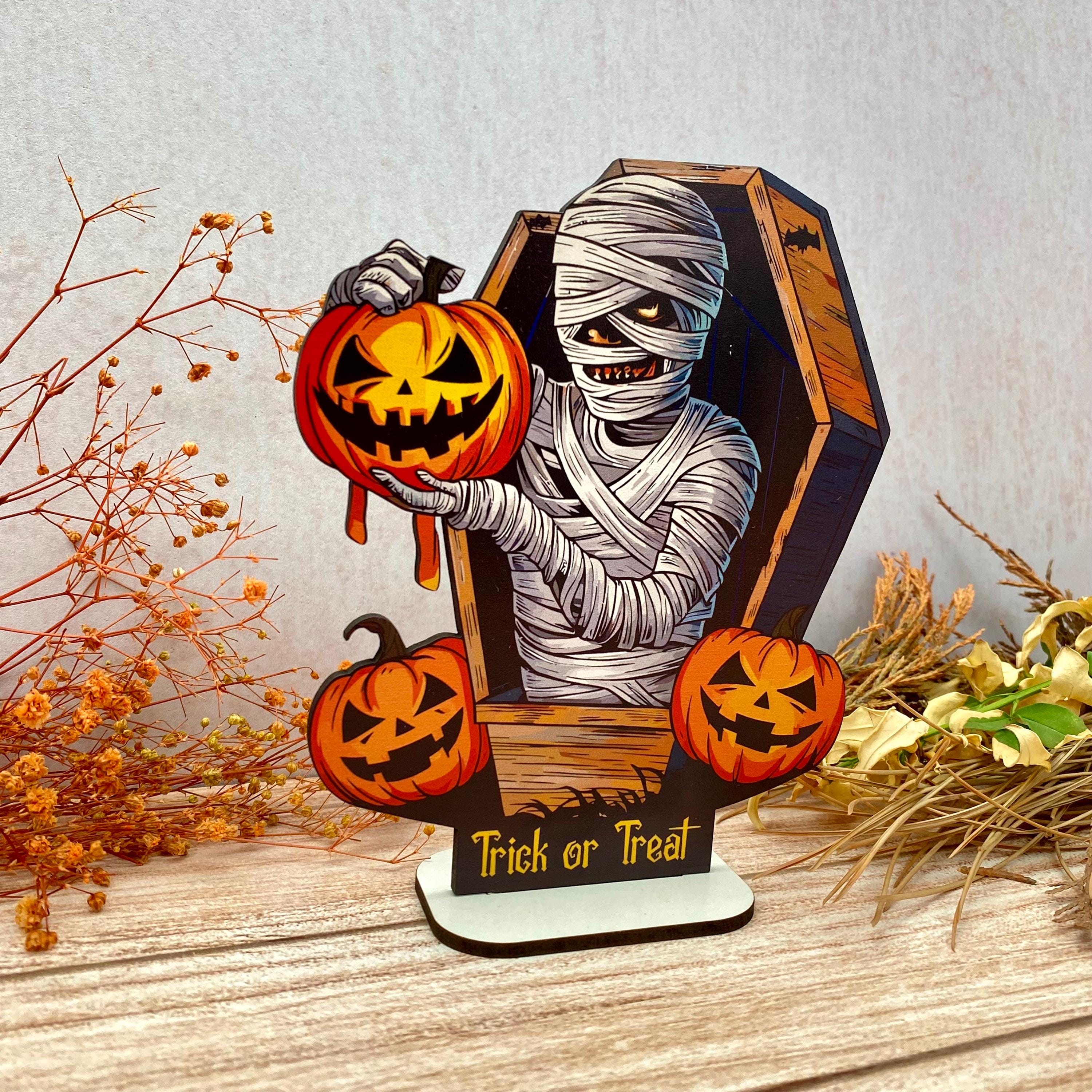 Personalized Mummy Coffin Sign – Custom Halloween Table Decor – Spooky ...
