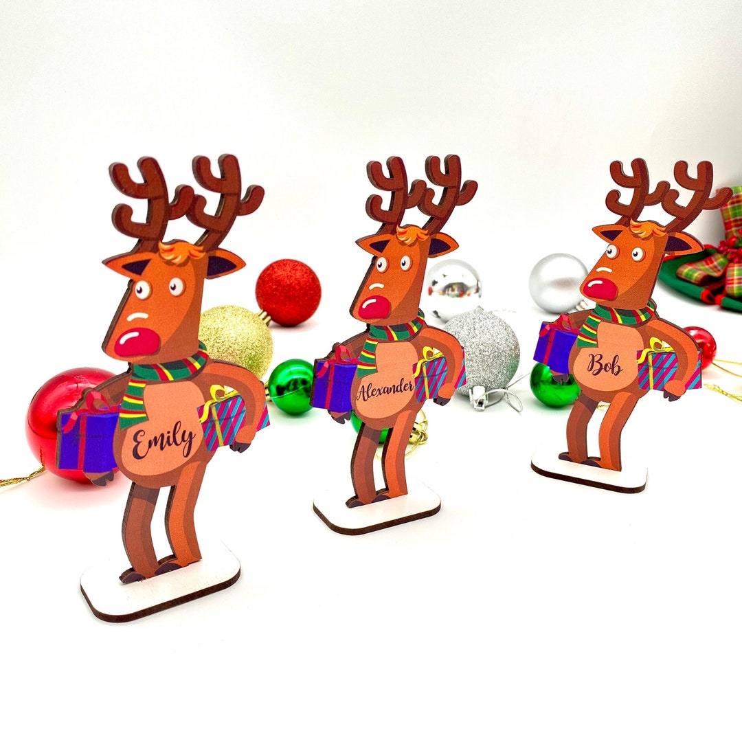 Handcrafted Christmas Reindeer Decor, Wooden Reindeer Christmas Decor ...