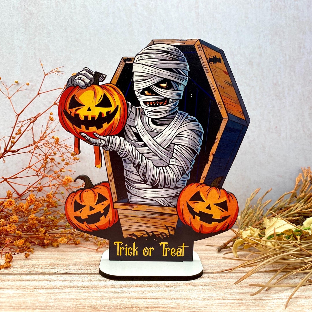 Personalized Mummy Coffin Sign – Custom Halloween Table Decor – Spooky ...