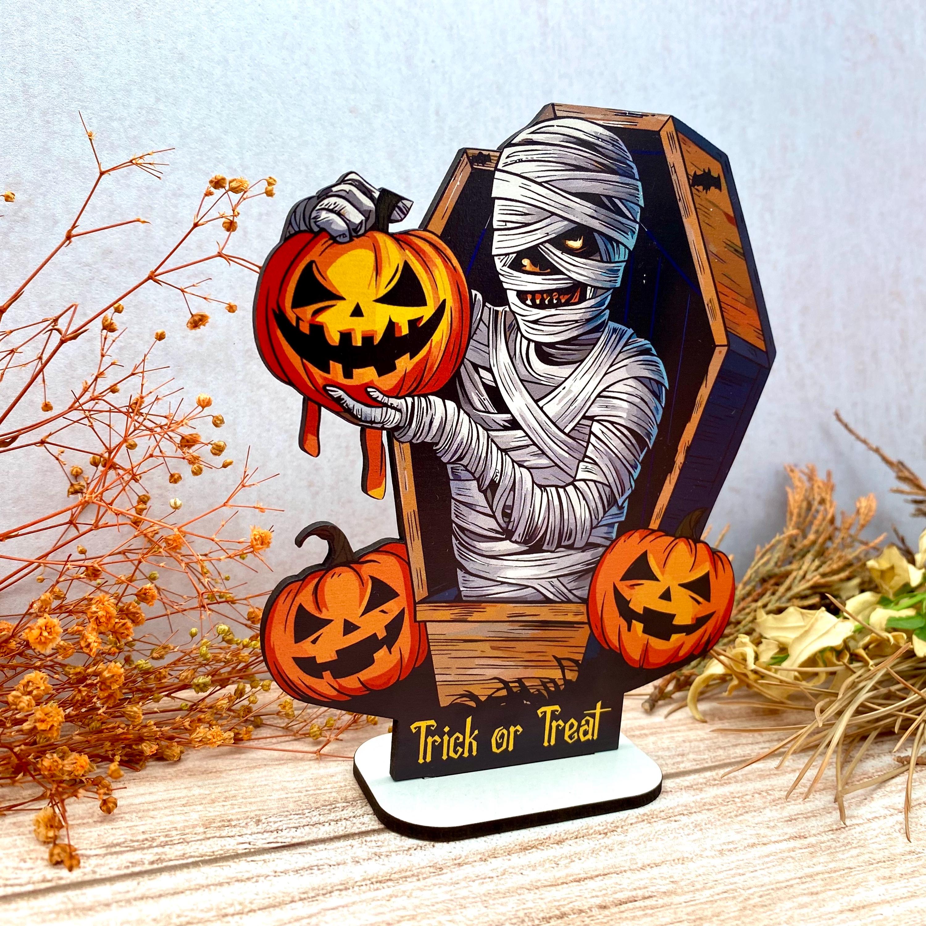 Personalized Mummy Coffin Sign – Custom Halloween Table Decor – Spooky ...